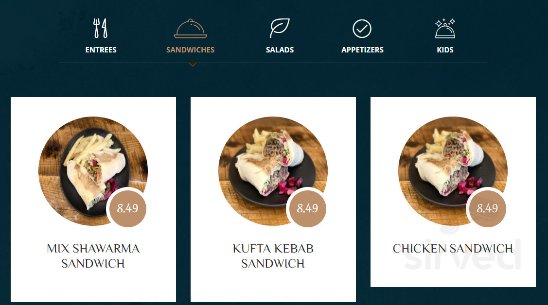 Menu - Alpharetta GA's Jerusalem Bakery & Grill | Sirved