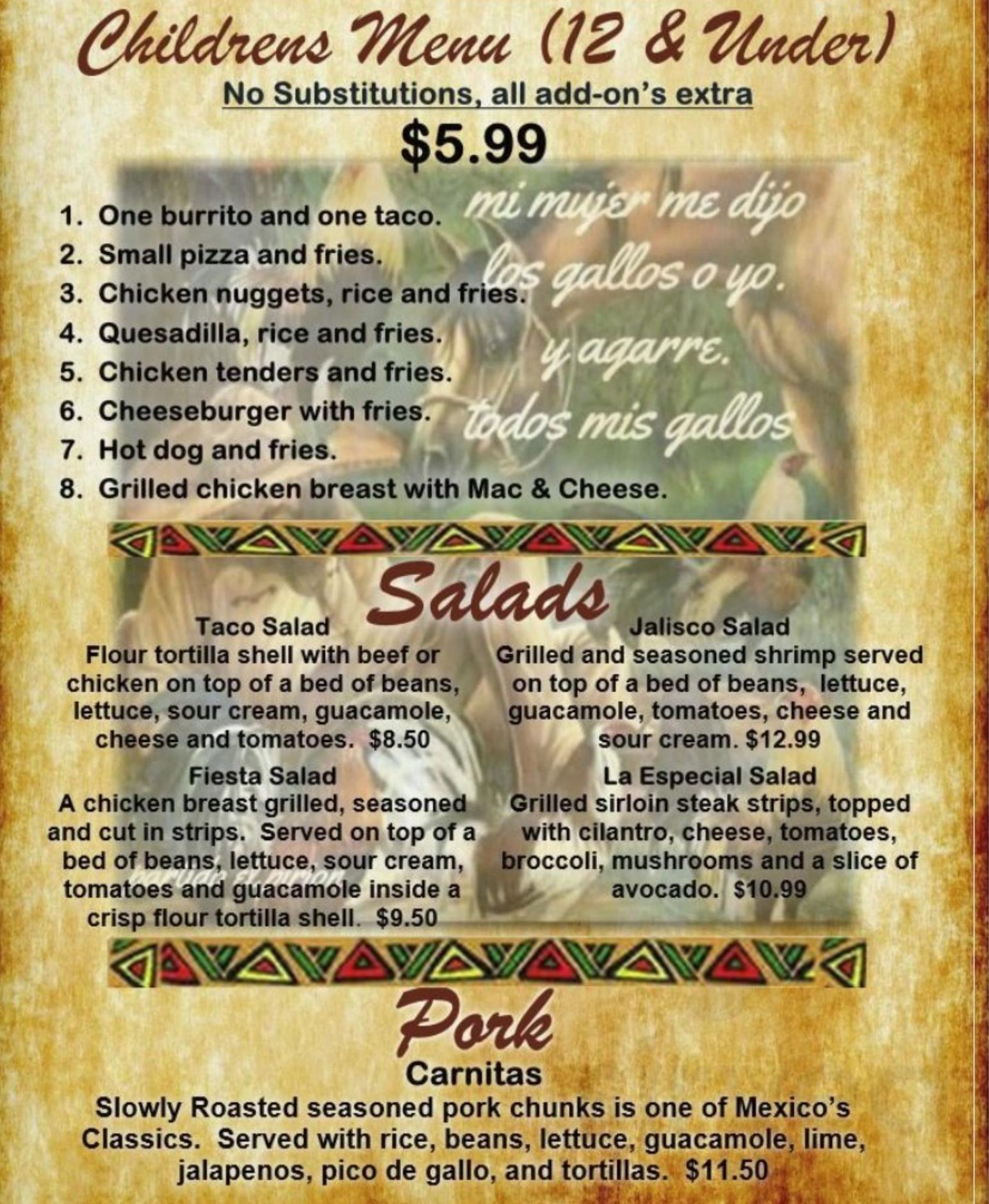 Los Gallos Mexican Restaurant menus in Boardman, Ohio, United States