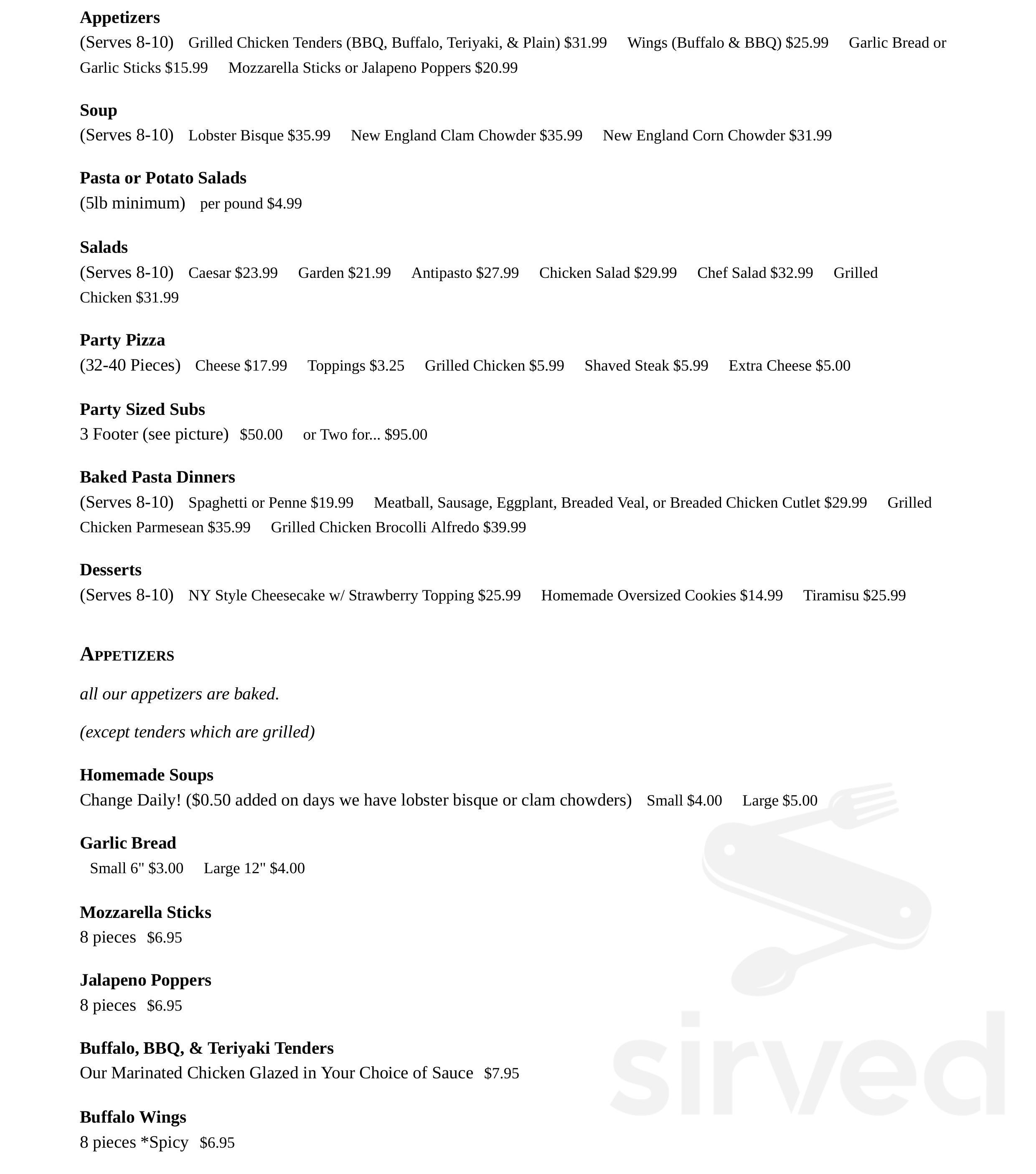 Pizza Pizzazz menus in Danielson, Connecticut, United States