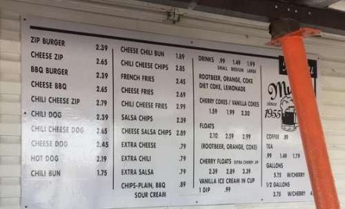 Mugs-Up Drive In menu in Columbia, Missouri, USA