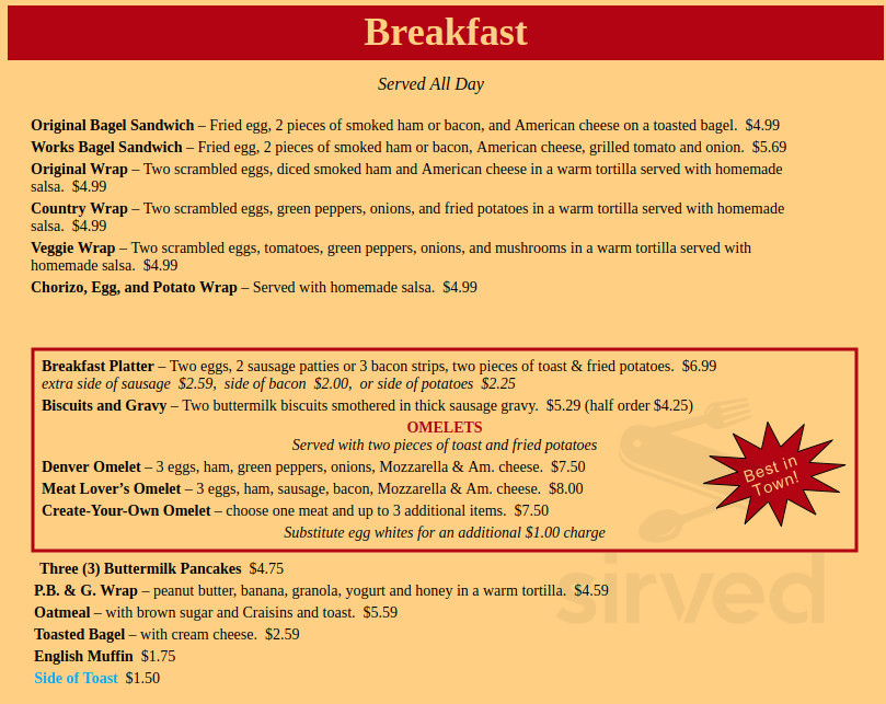 Millstone Cafe Inc menu in Buckeye, Arizona, USA