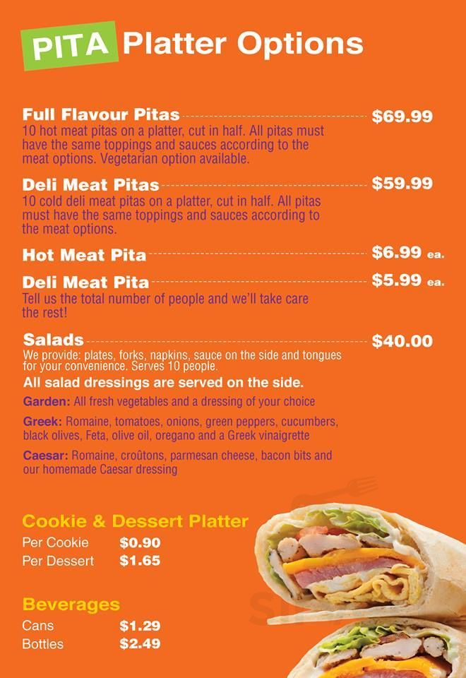 Menu - Waterloo ON's Johnny Fresco | Sirved