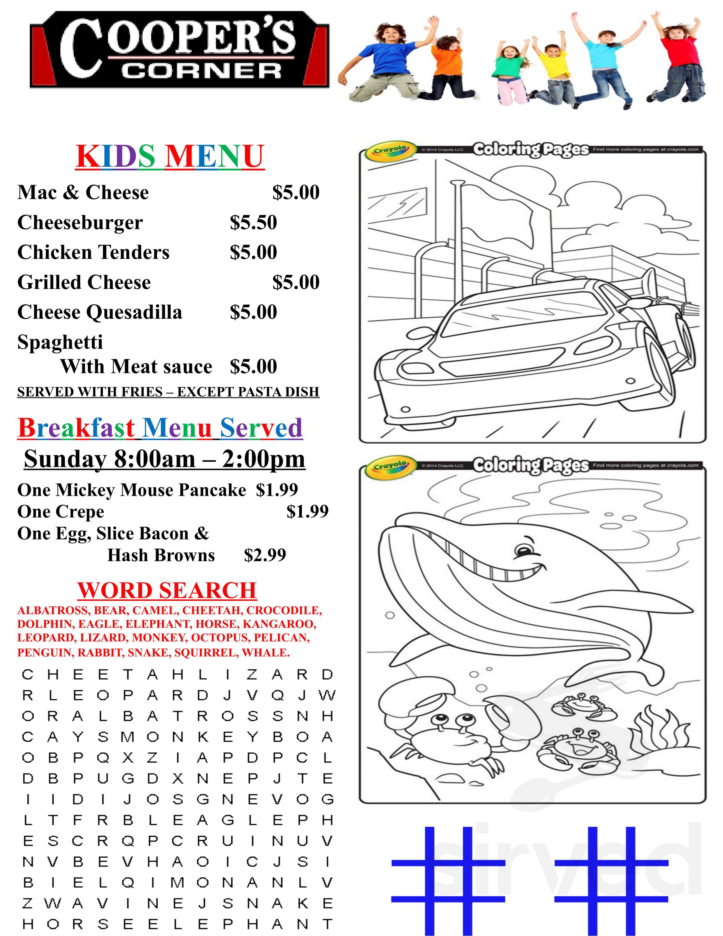 Cooper's Corner menus in Winfield, Illinois, United States