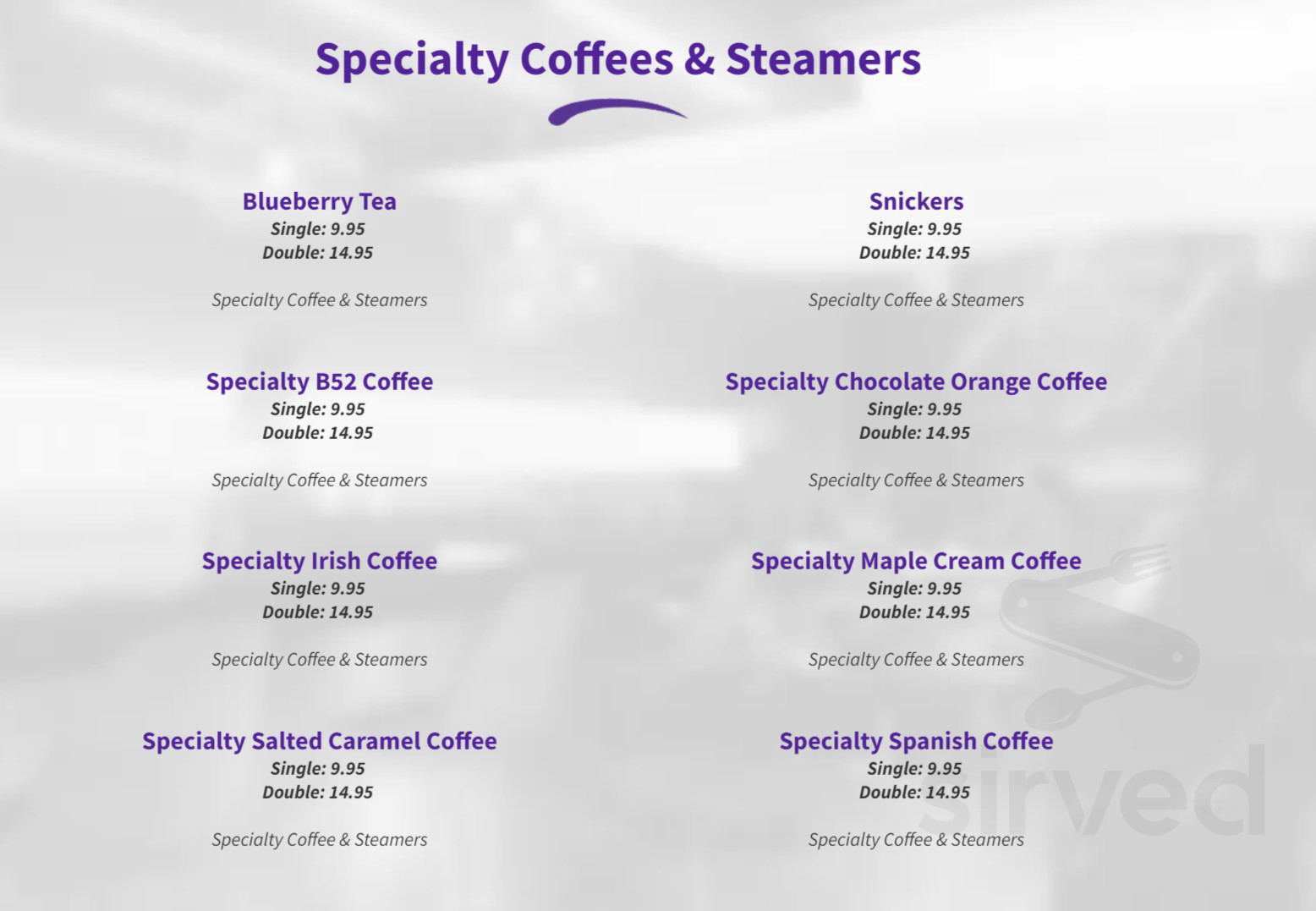 Chillz Lounge menus in Barrie, Ontario, Canada