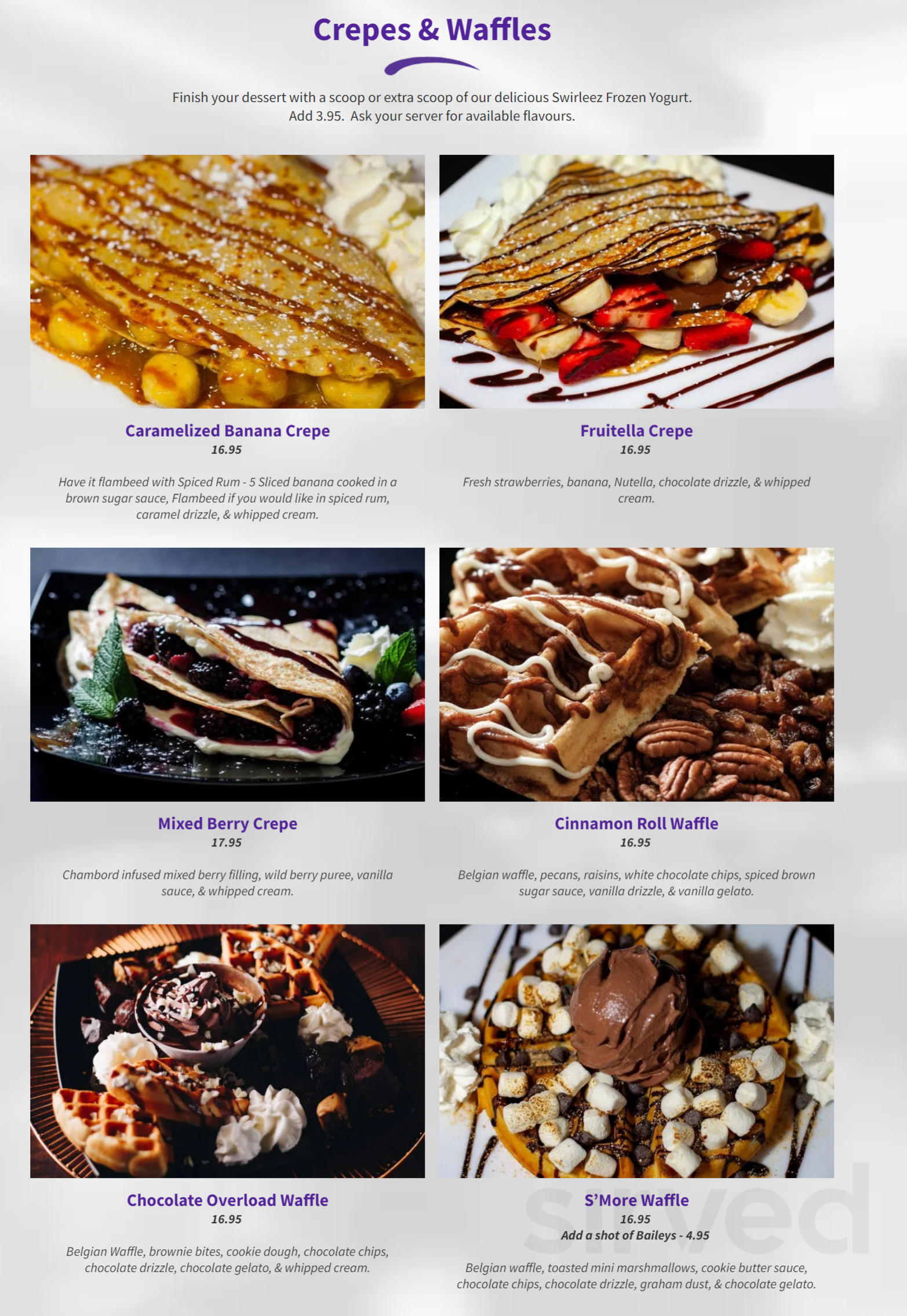 Chillz Lounge menus in Barrie, Ontario, Canada