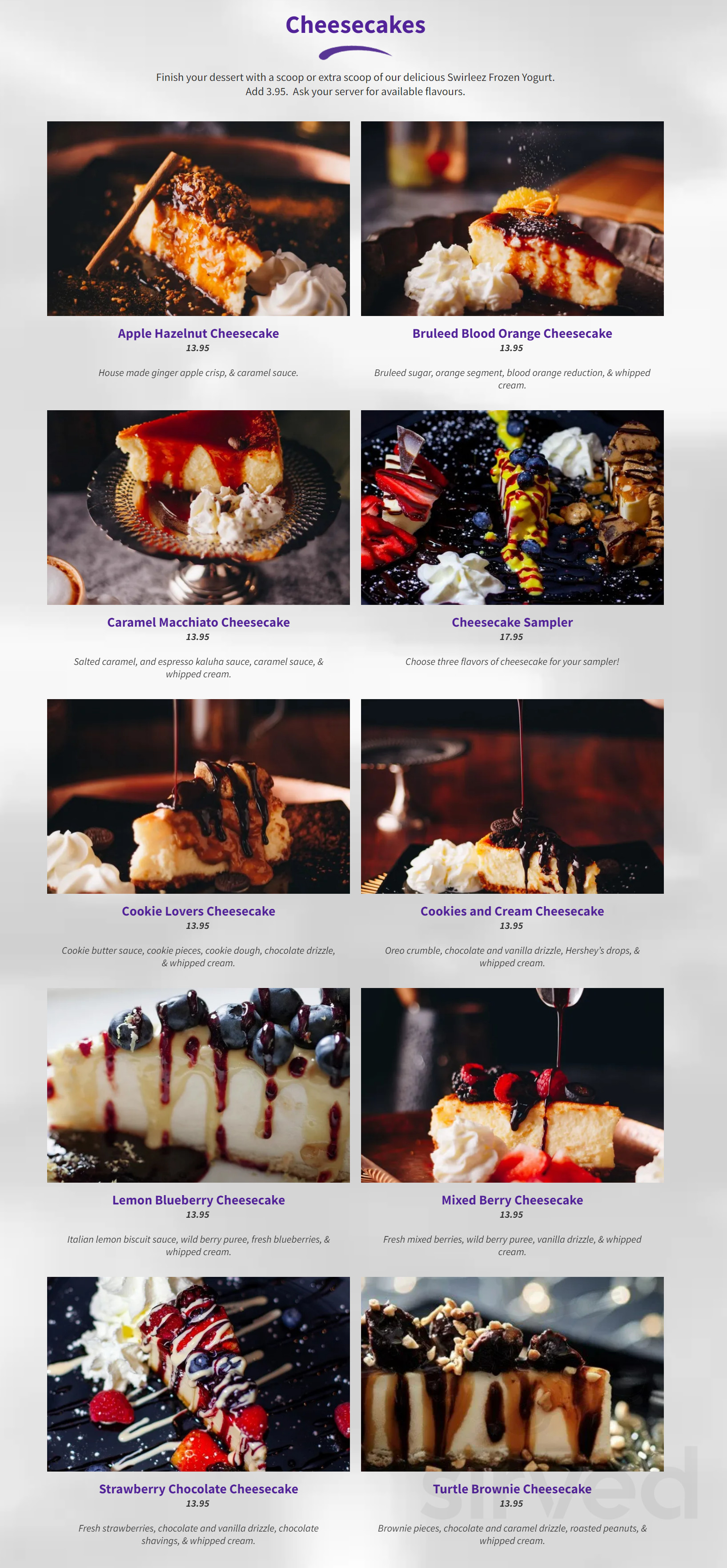 Chillz Lounge menus in Barrie, Ontario, Canada