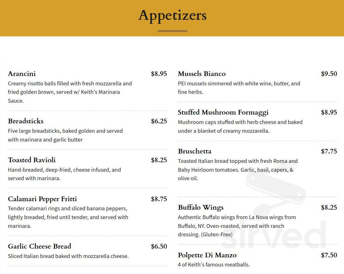 The Angry Italian Restaurant menu in Bristol, Tennessee, USA