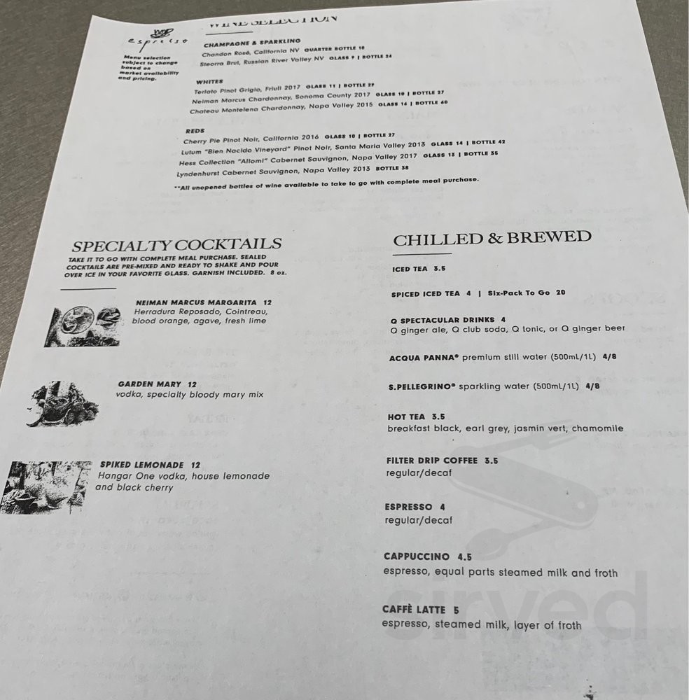 Espresso Bar menu in Honolulu, Hawaii, USA