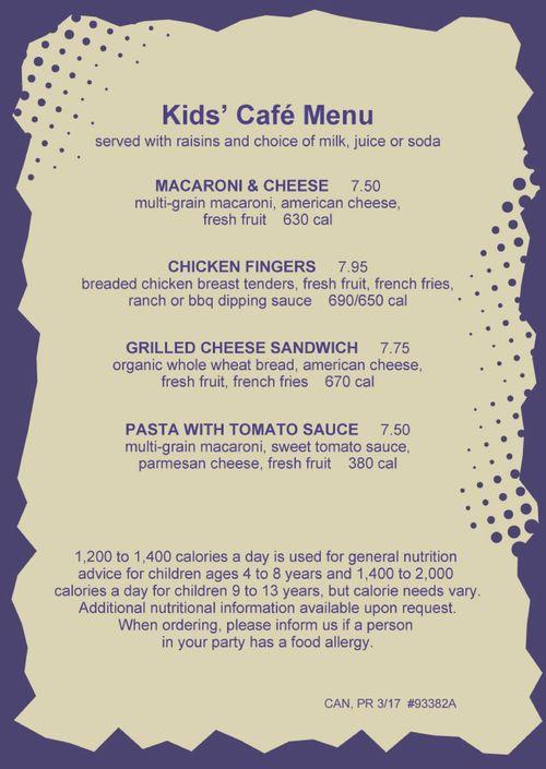 Bazille-Nordstrom menu in Calgary, Alberta, Canada