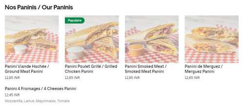 PANINI STOP menu in Montreal, Quebec H2X 1S4, Canada
