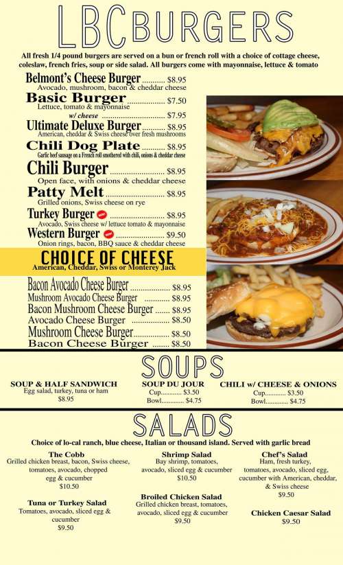 Little Belmont Cafe menu in Belmont, California, USA