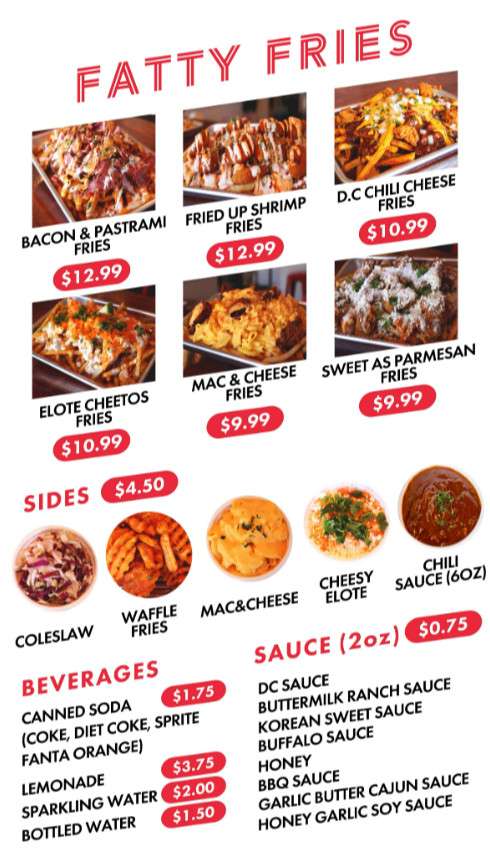 Dogs Chicks menu in Los Angeles, California, USA