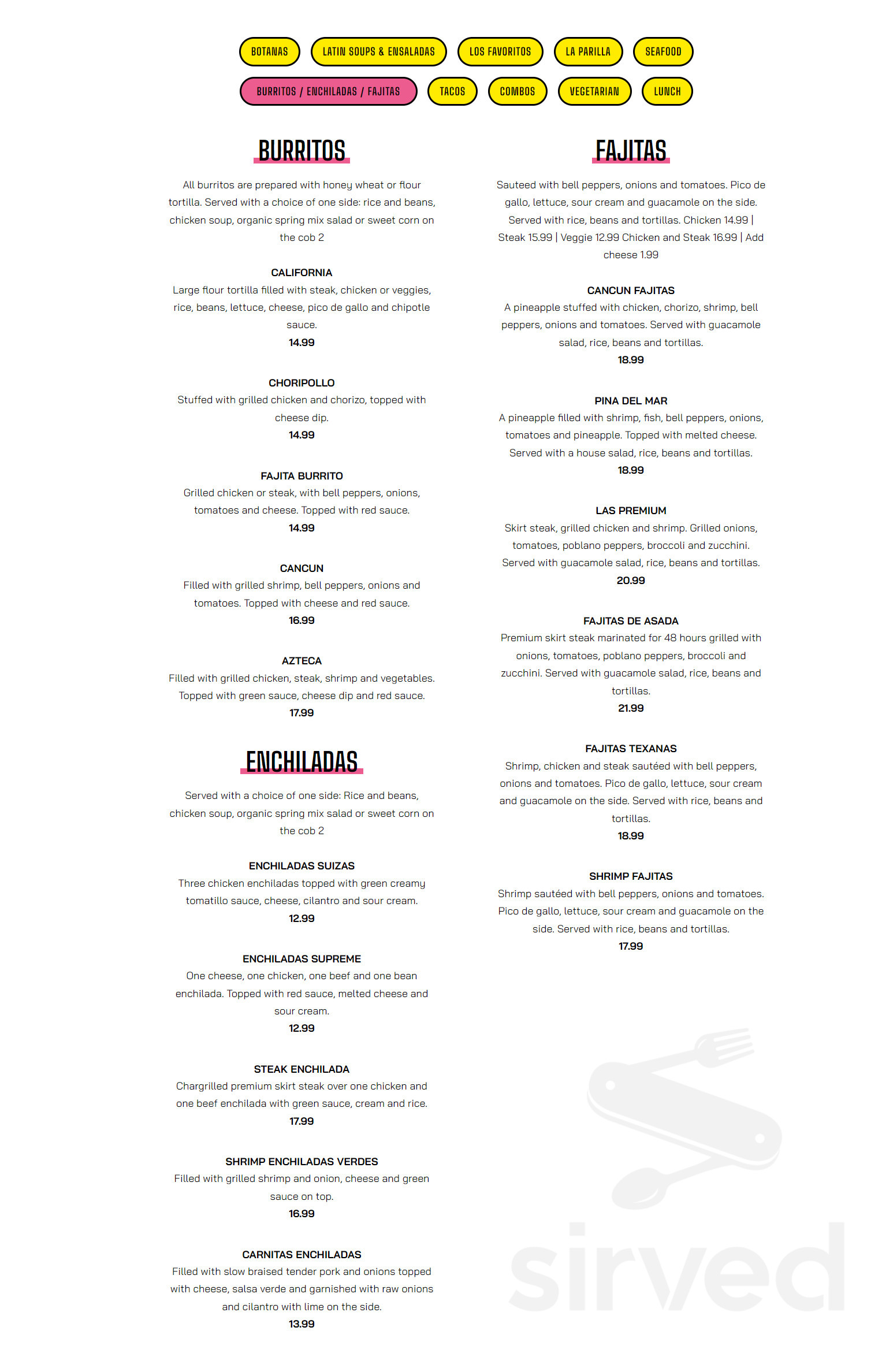Ay Wey Mexican Kitchen + Tequila menu in Dunn, North Carolina, USA