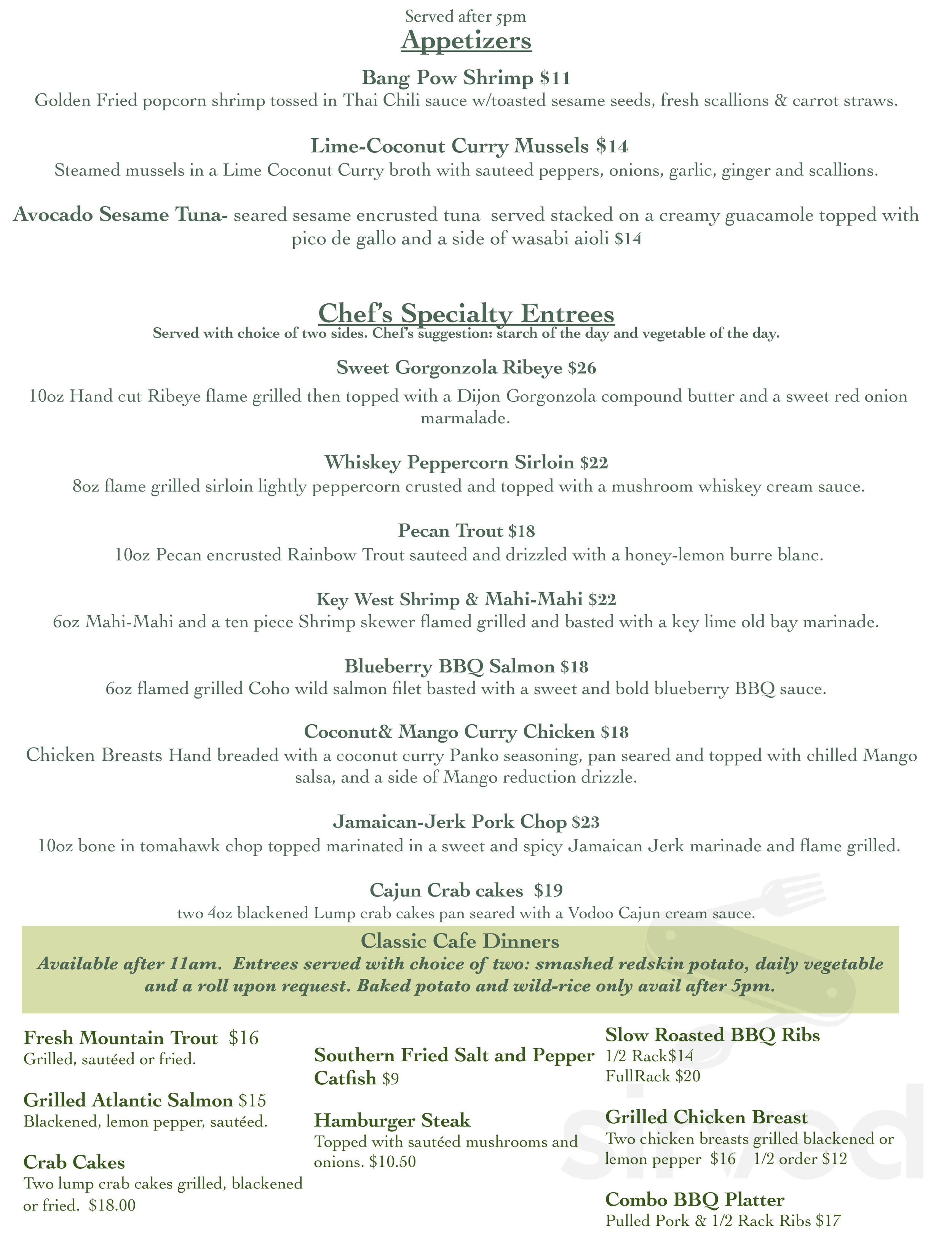 Banner Elk Cafe & Tavern menus in Banner Elk, North Carolina, United States