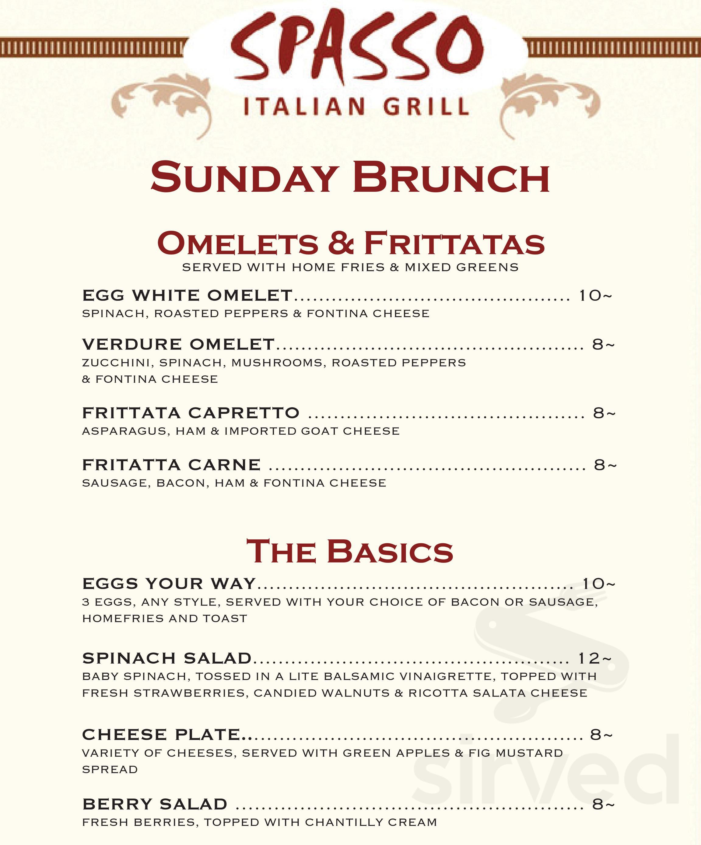 Spasso Italian Grill menus in Media, Pennsylvania, United States