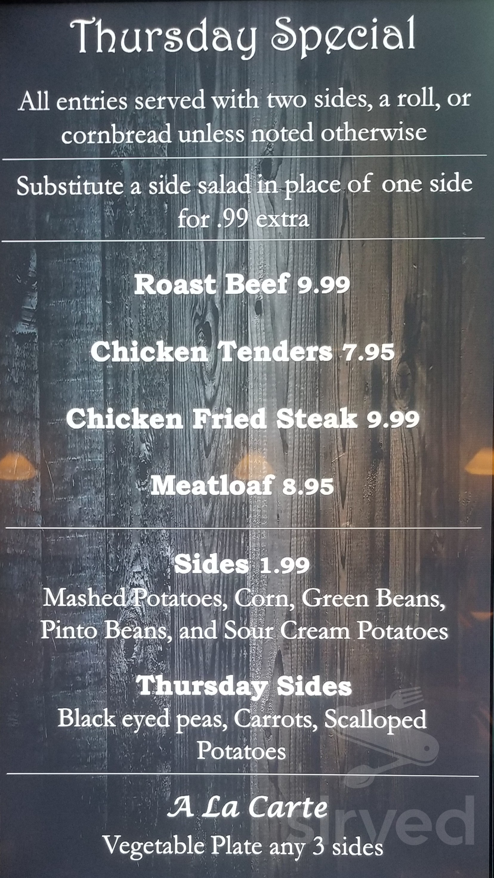 Club Lunch menus in Muskogee, Oklahoma, United States