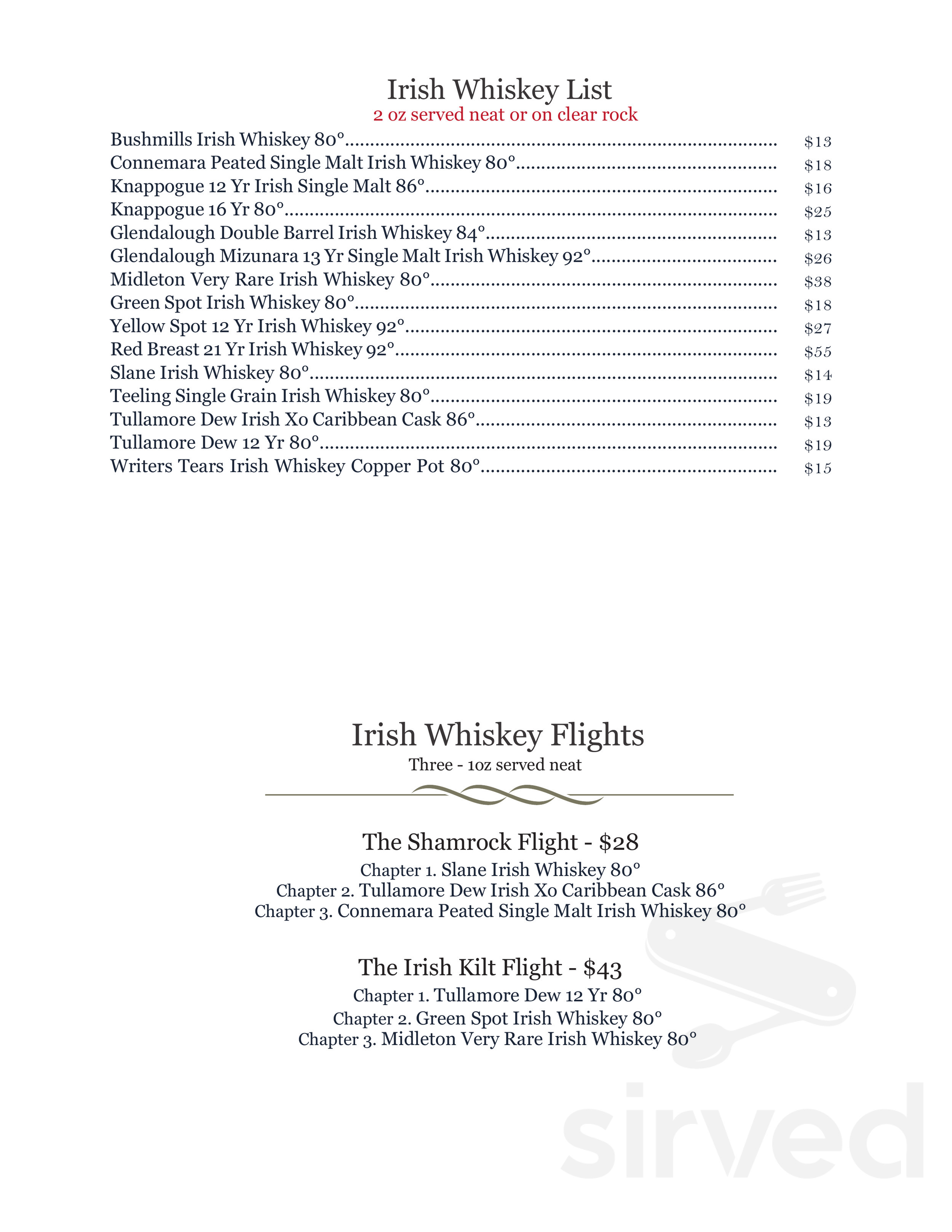Rare Books Bar menus in Frisco, Texas, United States