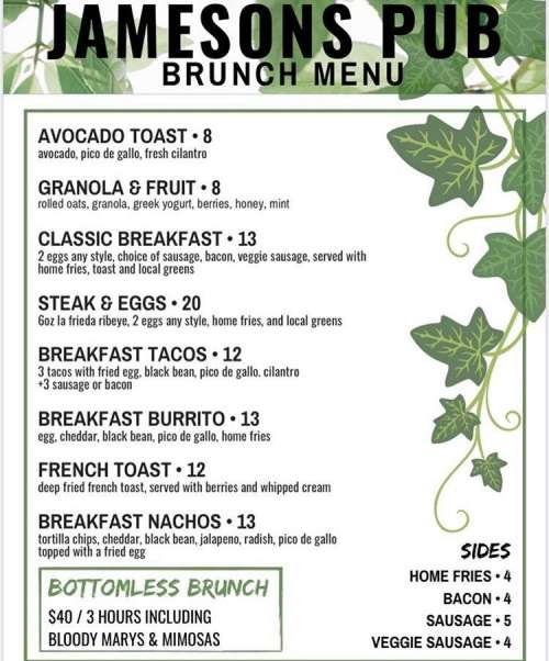 Jamesons Pub menu in Rockaway Park, New York, USA