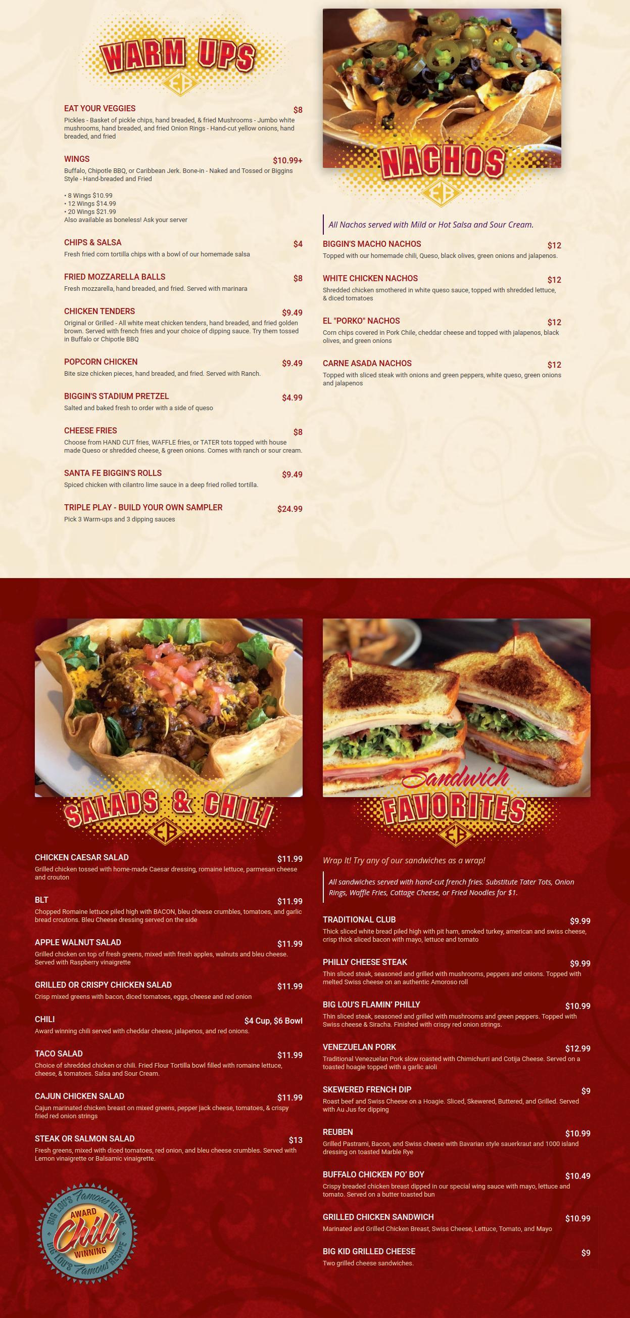 Emerson Biggins menus in Wichita, Kansas, United States