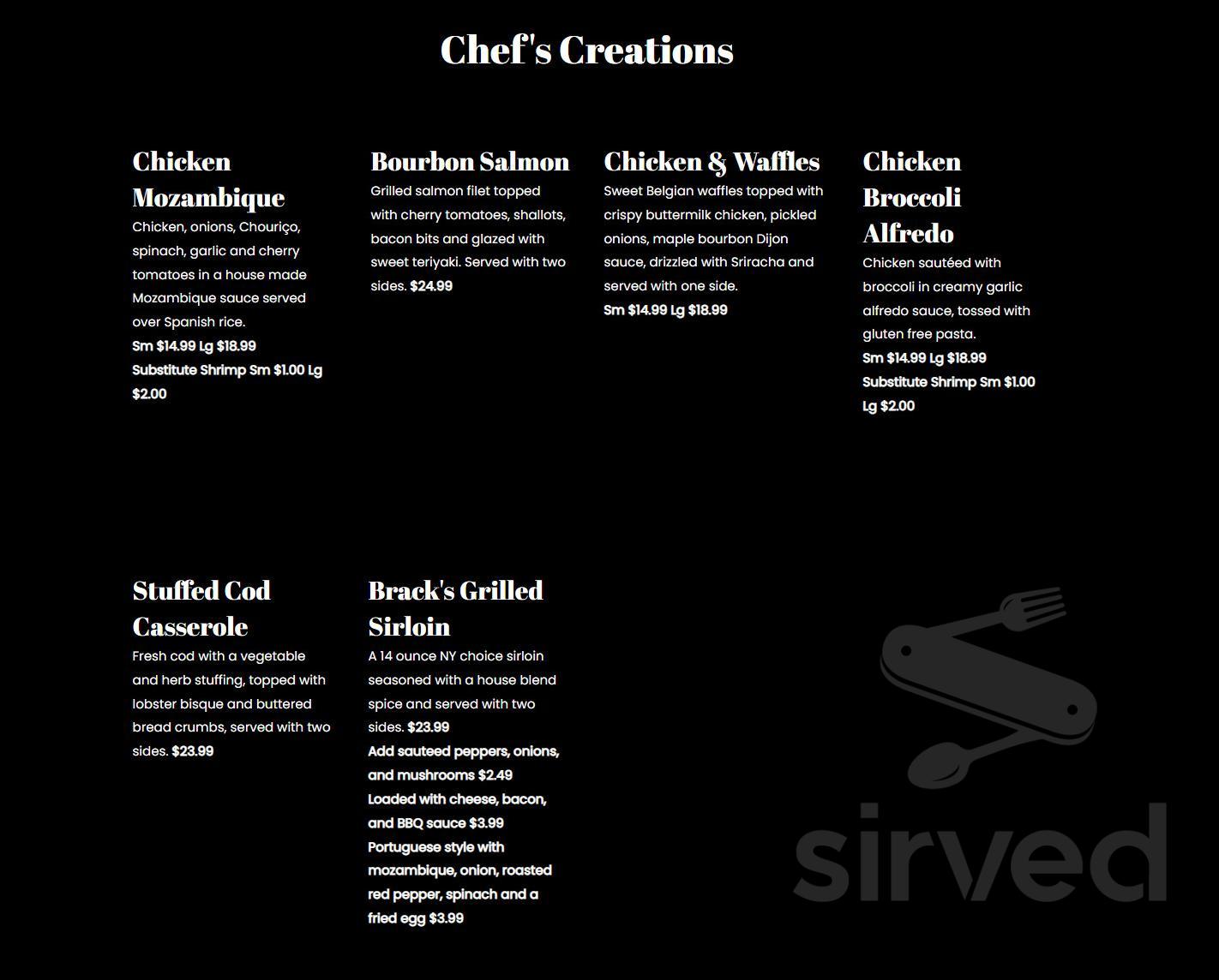 Menu for Brack's Grille & Tap in Taunton, MA | Sirved