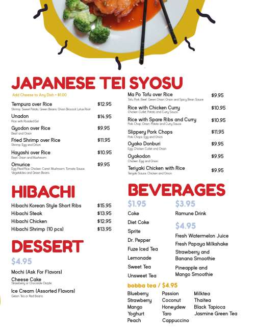 Umami Ramen House menu in El Paso, Texas, USA