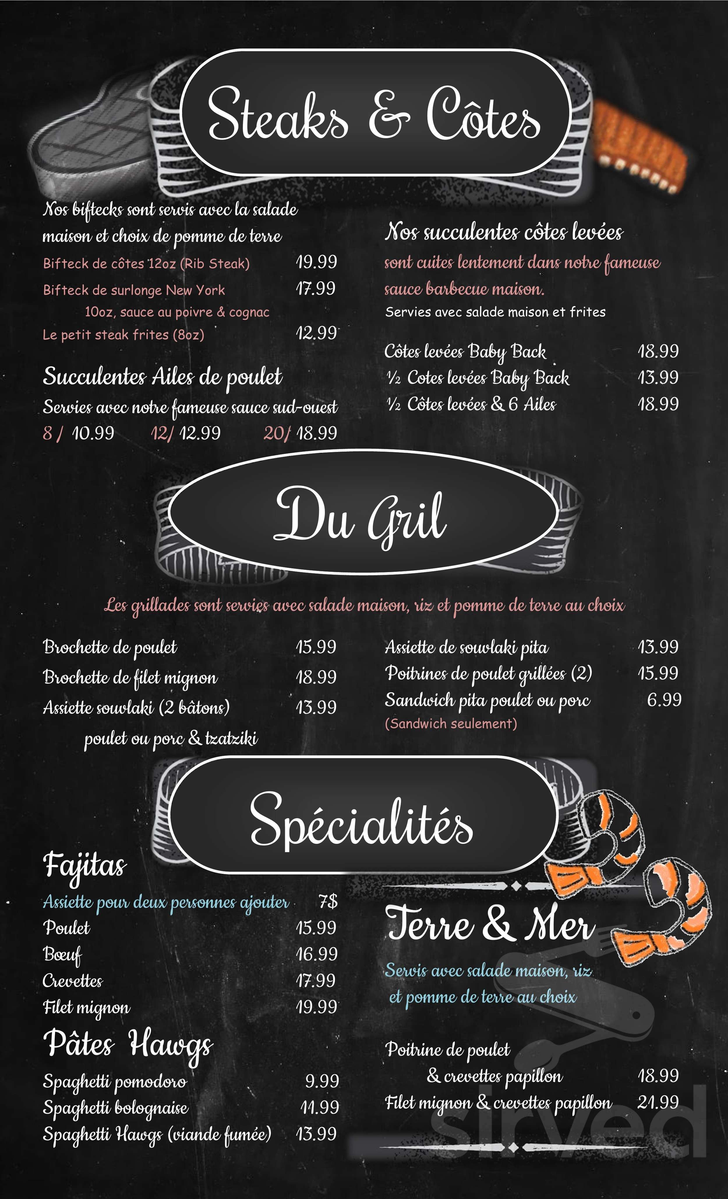 Hawgs Deli menu in Saint-Léonard, Quebec, Canada