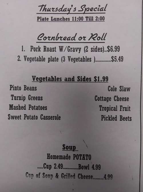 Jefferson Fountain menu in Oak Ridge, Tennessee, USA