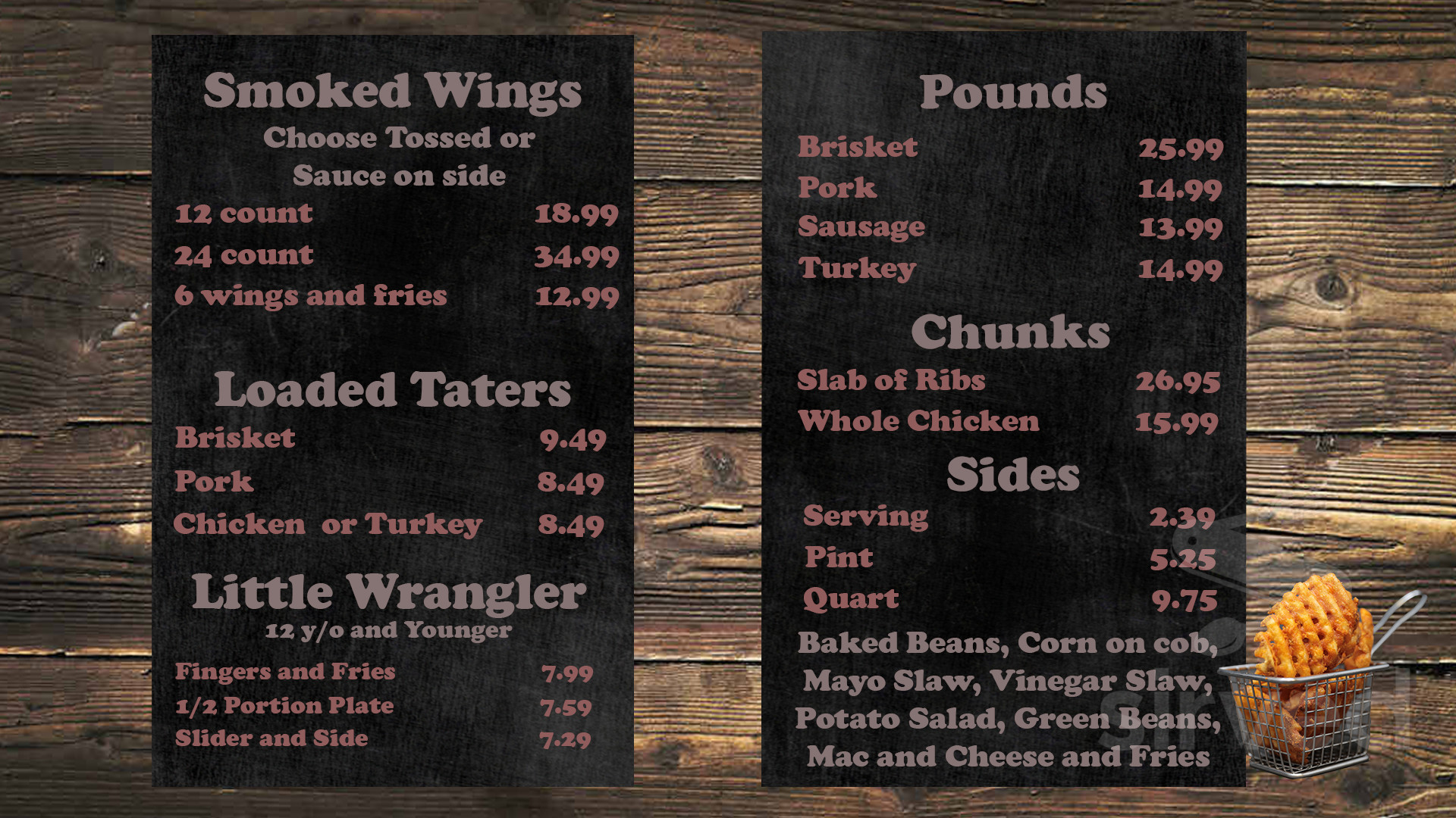 ChuckWagon BBQ menu in Madison, Alabama, USA
