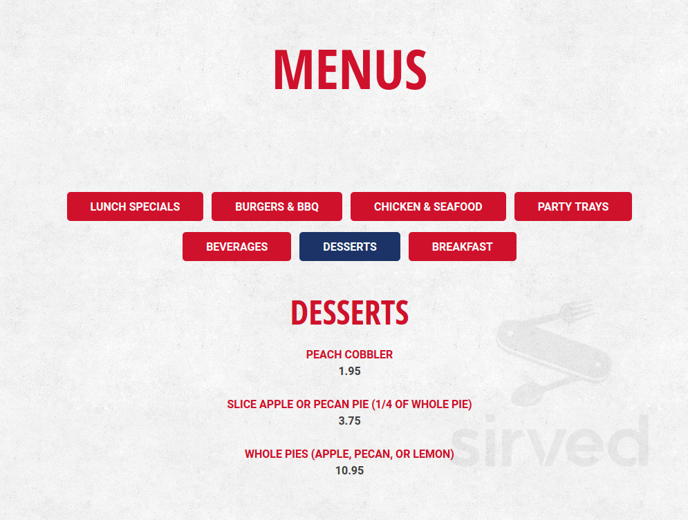 Menu for The Beacon Drive-in in Spartanburg, SC | Sirved