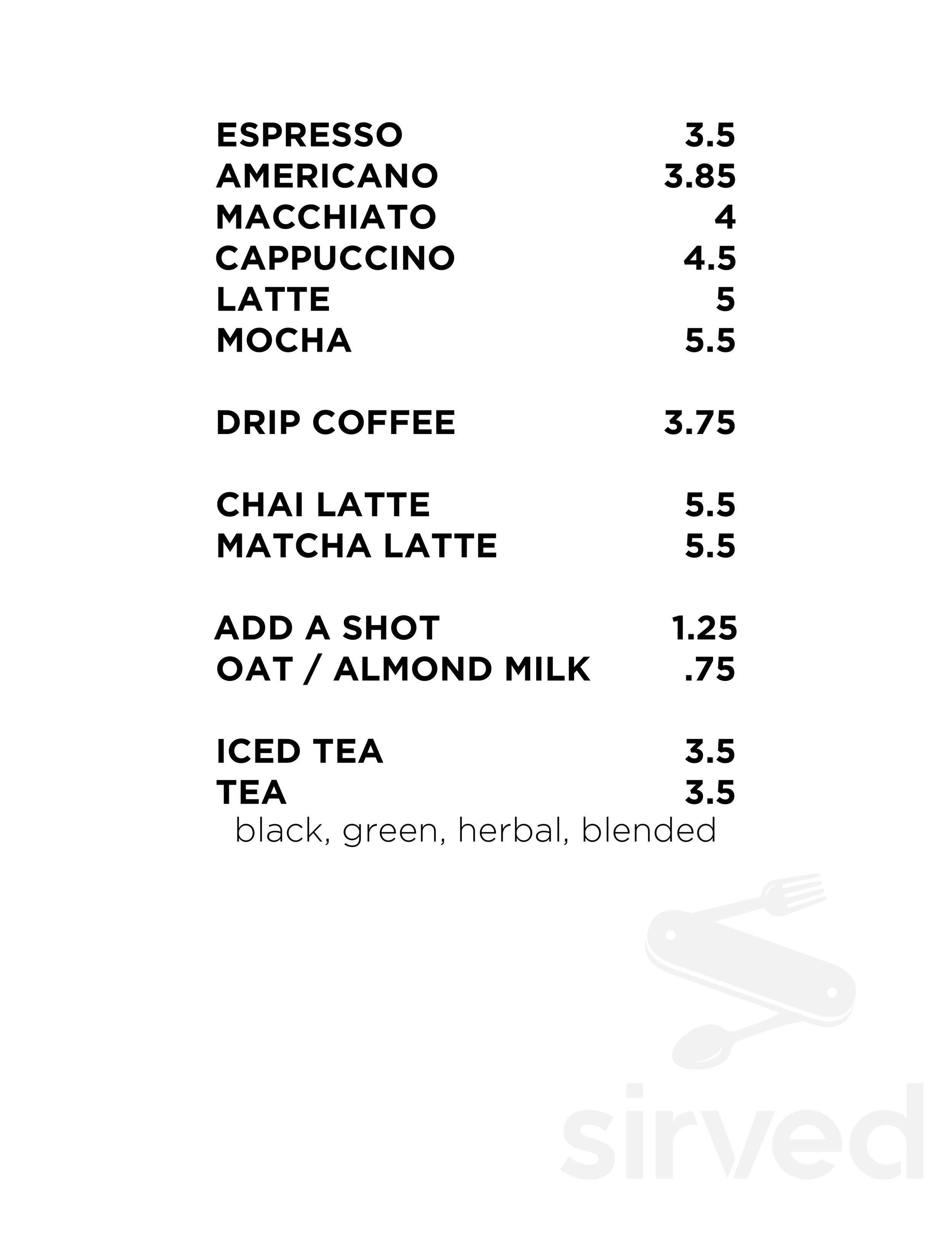 The CRO Café menu in Oakland, California, USA