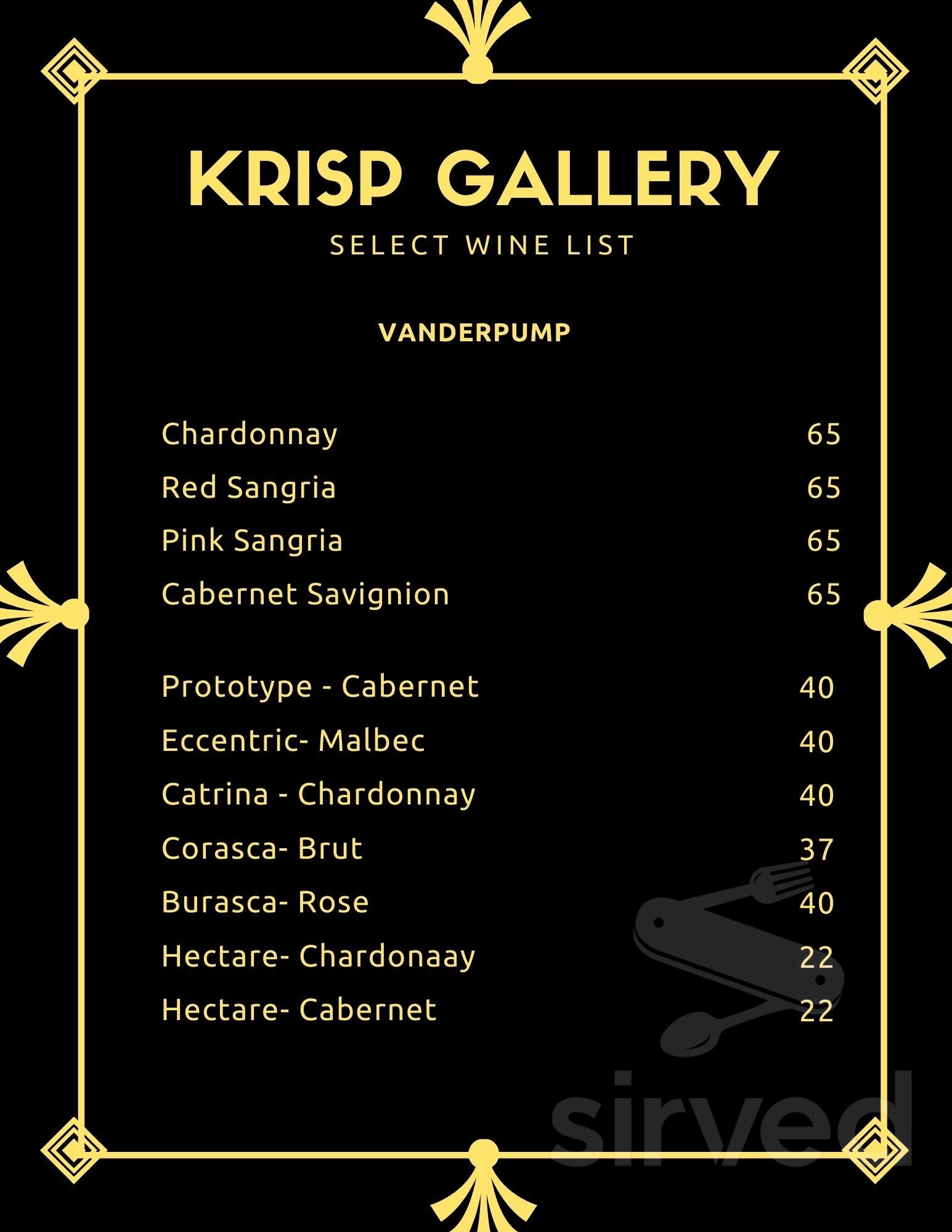 Krisp menus in Weslaco, Texas, United States