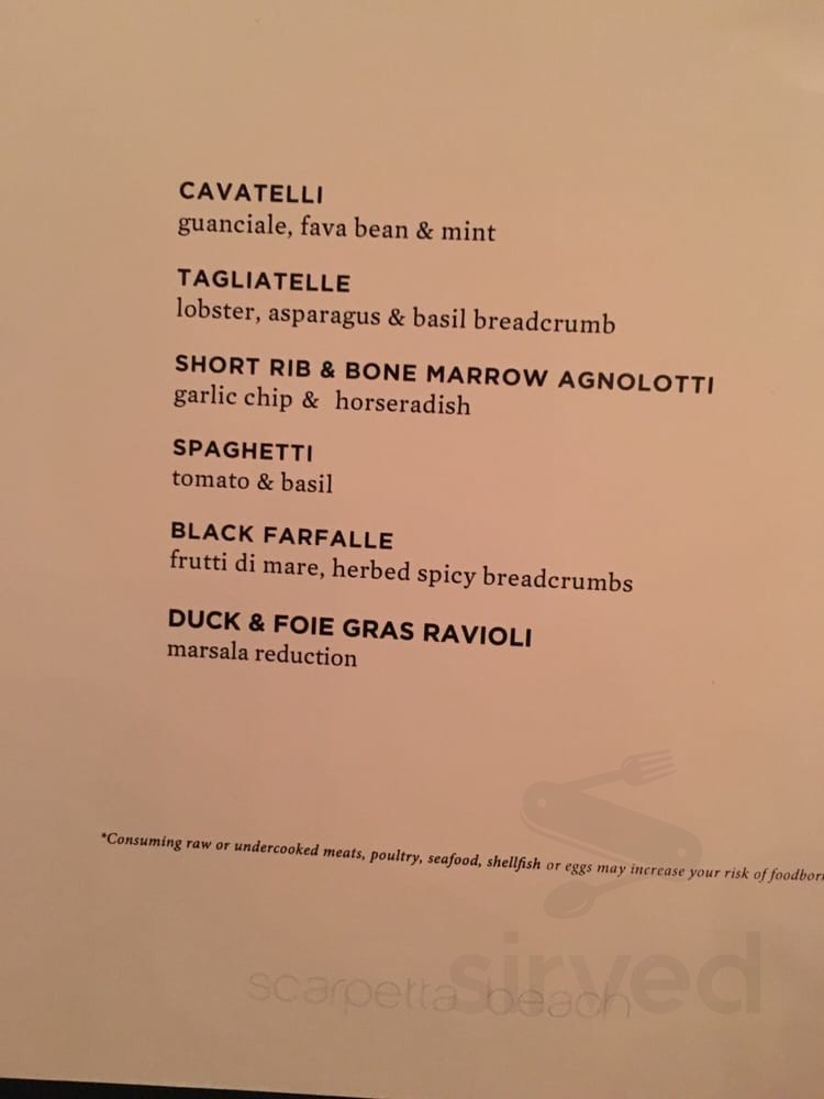 Scarpetta Philadelphia menus in Philadelphia, Pennsylvania, United States