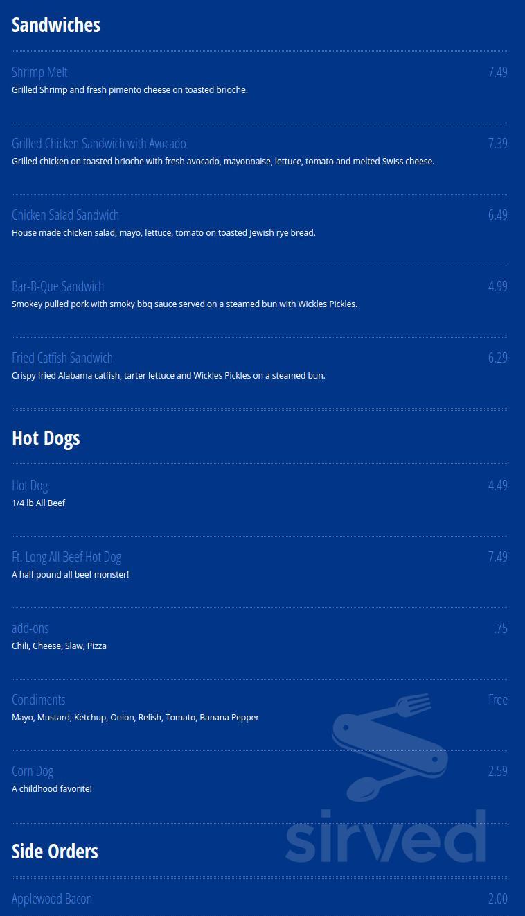 Thomas Donut & Snack Shop menu in Panama City Beach, Florida, USA