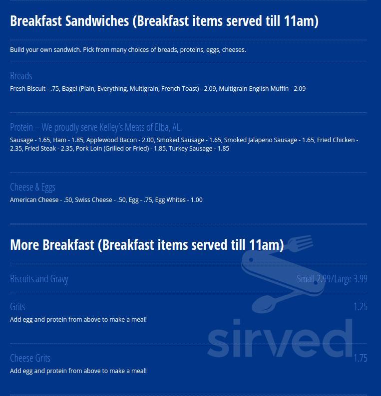 Thomas Donut & Snack Shop menu in Panama City Beach, Florida, USA