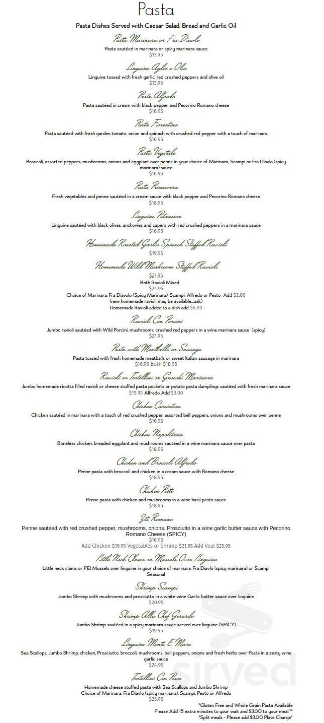 Cantina Di Gerardo menu in St Johnsbury, Vermont, USA