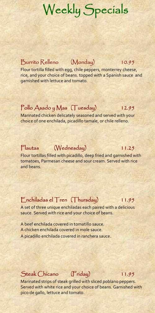 Tres Potrillos menu in Tallmadge, Ohio, USA