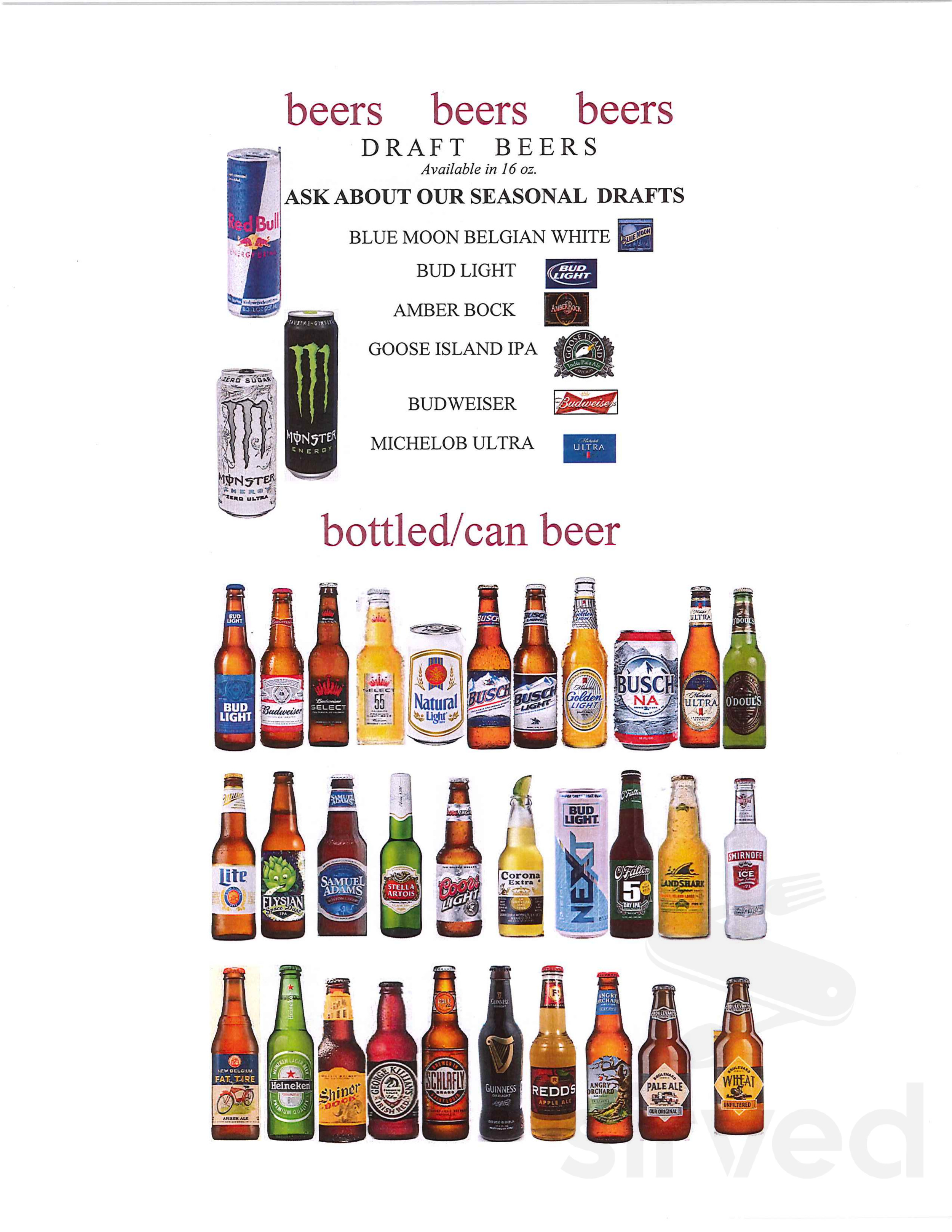 Fiddlestiks Food & Spirits Company menu in Hannibal, Missouri, USA