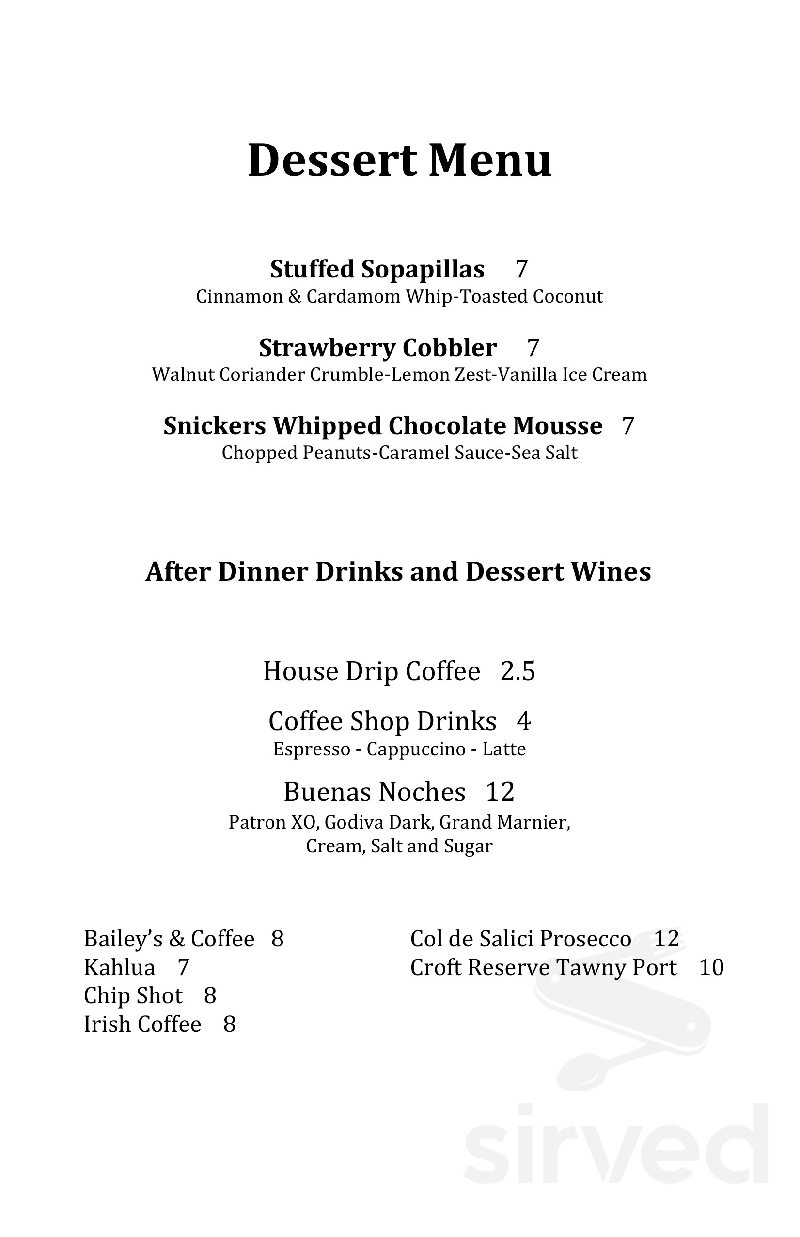 The West Table Kitchen and Bar menus in Lubbock, Texas, United States