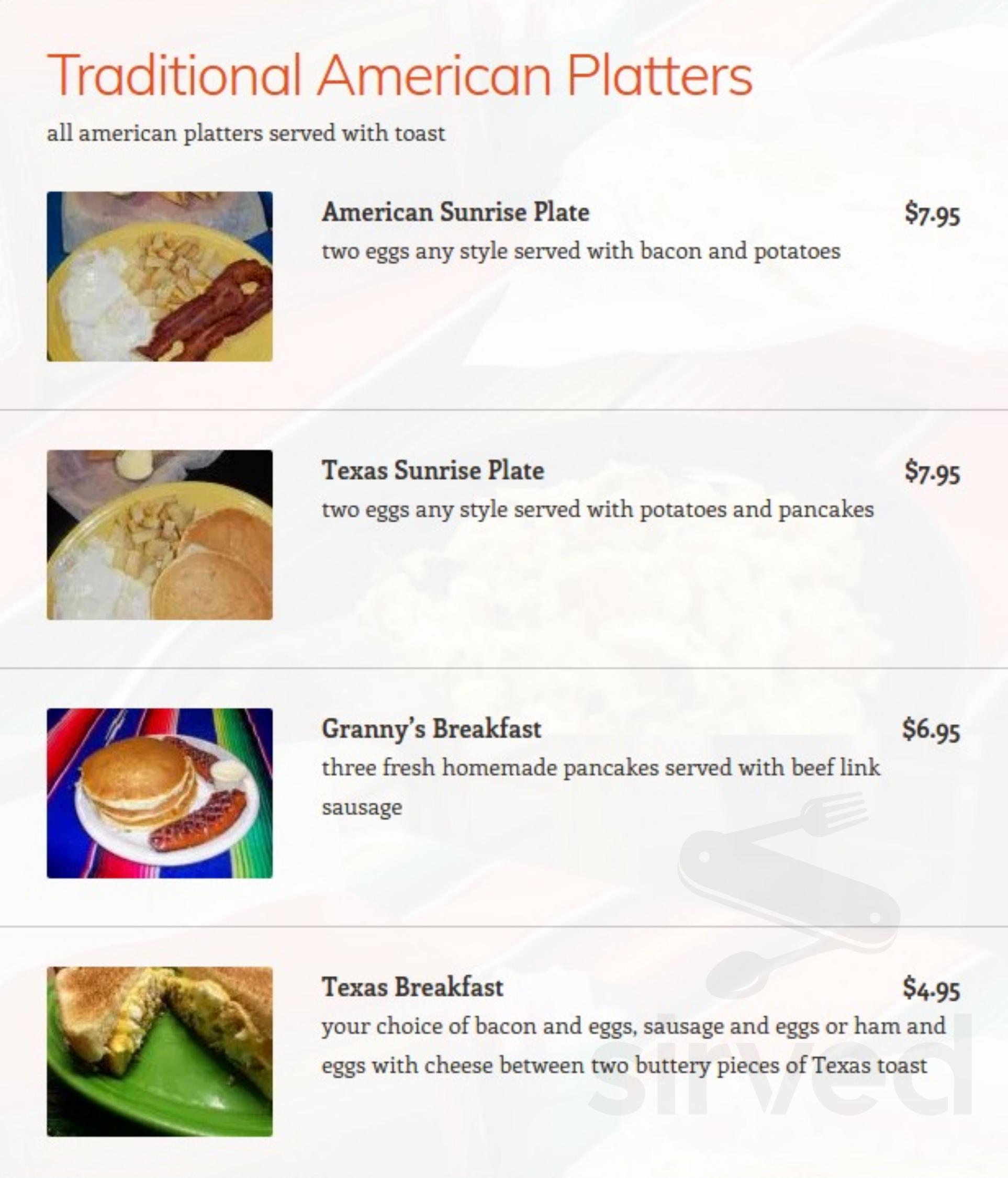 Tejas Taco House menu in Houston, Texas, USA