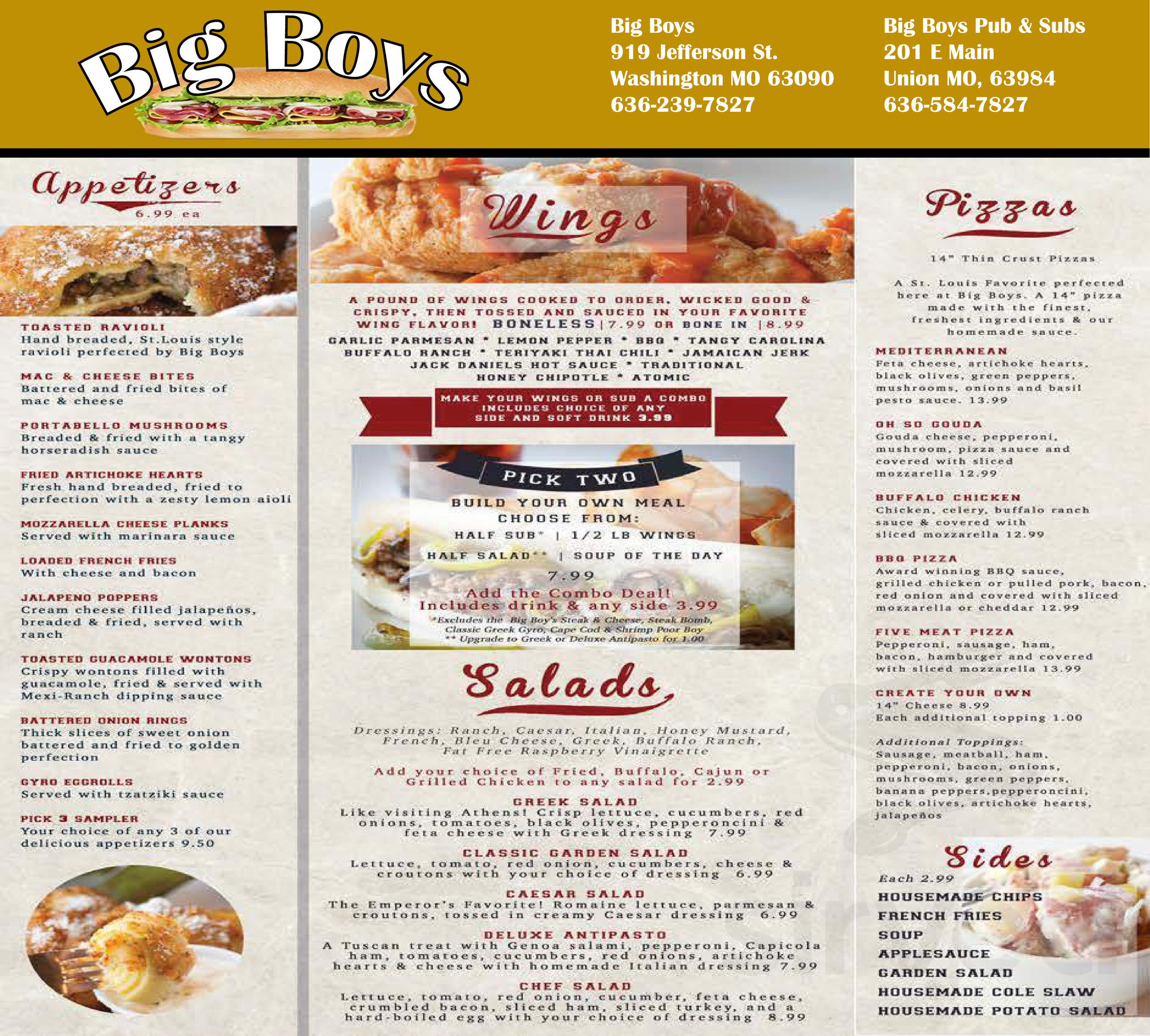 Menu For Big Boys Grilled Subs And Wings In Washington MO Sirved Menu For Big Boys Grilled Subs And Wings In Washington MO Sirved