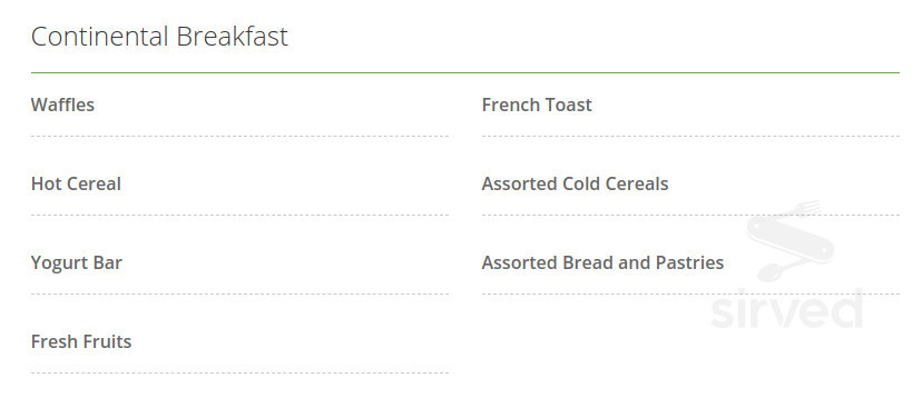 Carson Dining Hall menu in Eugene, Oregon, USA