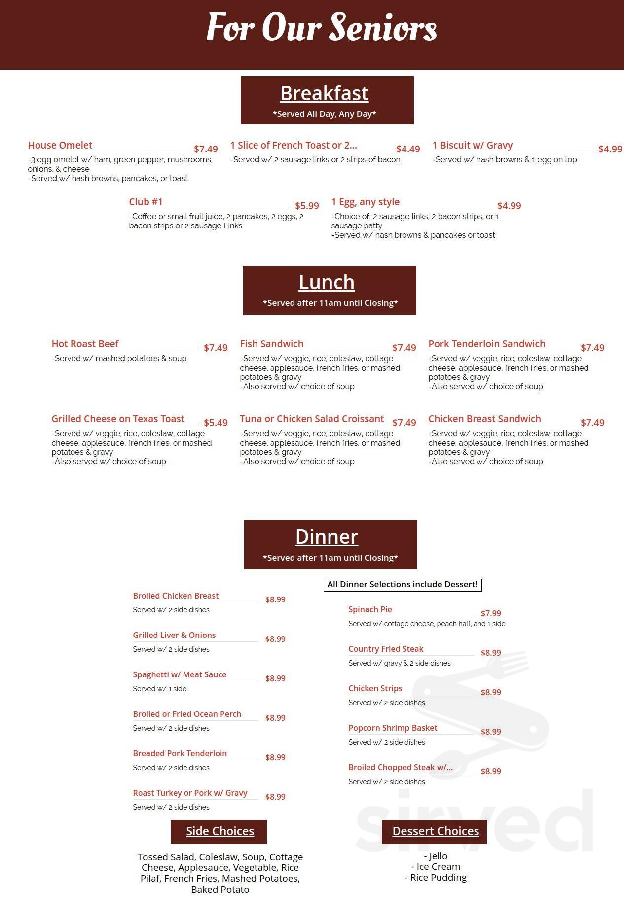Lux Cafe Menu - Goshen, Indiana | Sirved