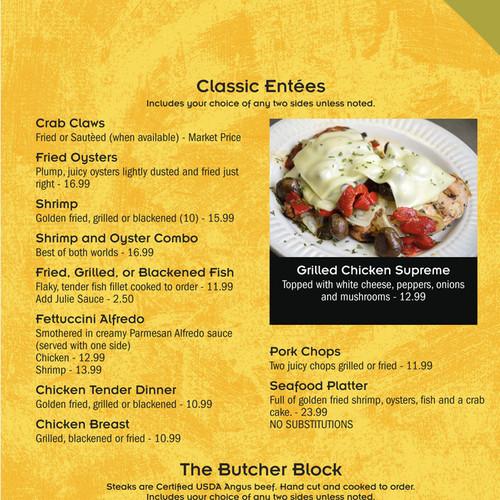 Judy's Place menu in Mobile, Alabama, USA