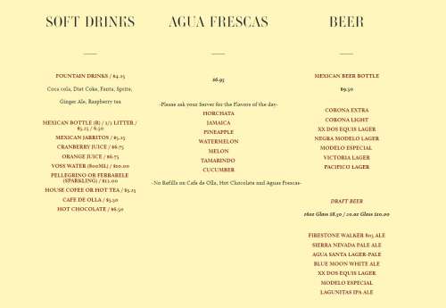 ANAYA'S RESTAURANT menu in Pasadena, California, USA