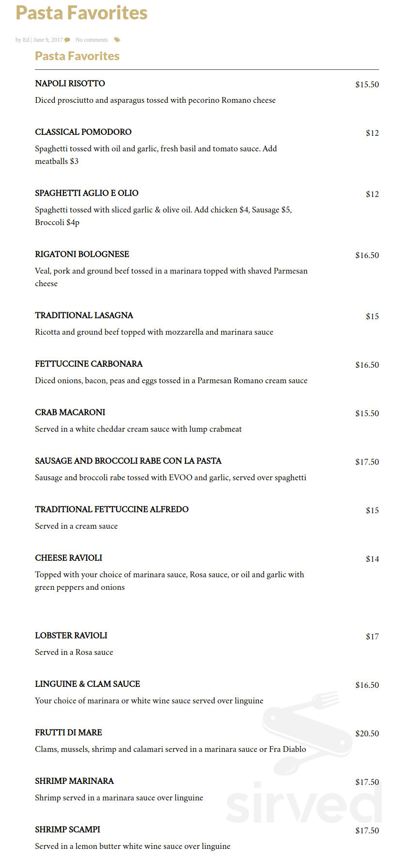 Dolce Mamma menus in Bethlehem, Pennsylvania, United States
