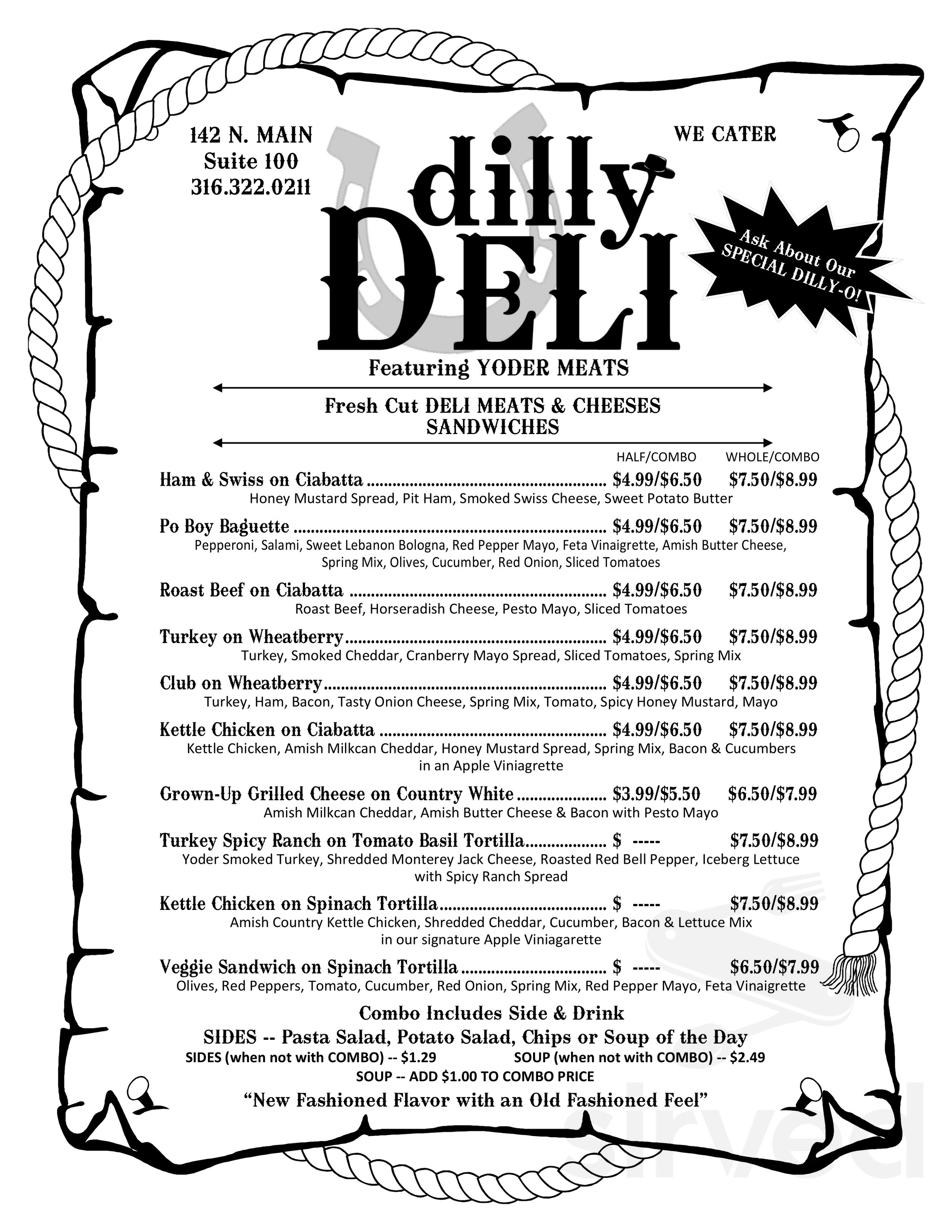 Menu for BrewCo. Coffeehouse & Dilly Deli in El Dorado, KS | Sirved