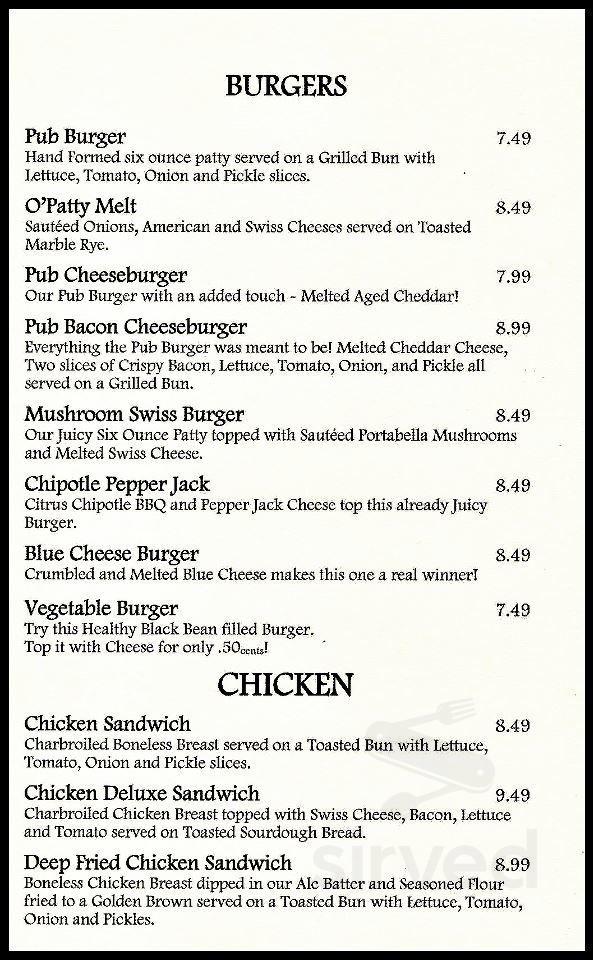 The Celtic Fox menus in Topeka, Kansas, United States
