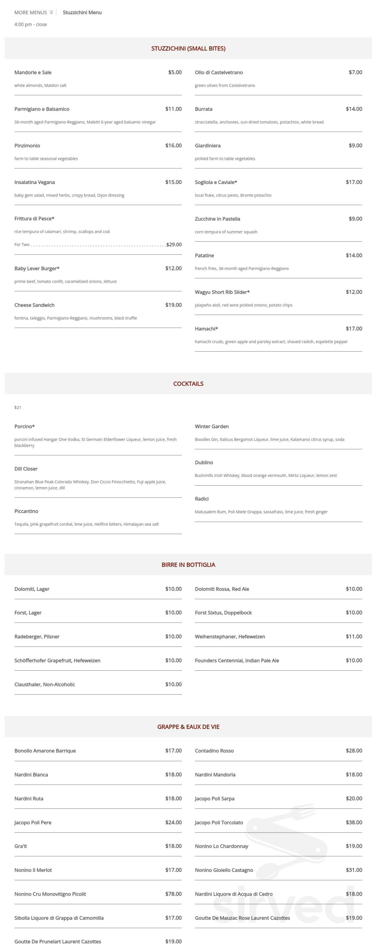 Casa Lever menu in New York, New York, USA