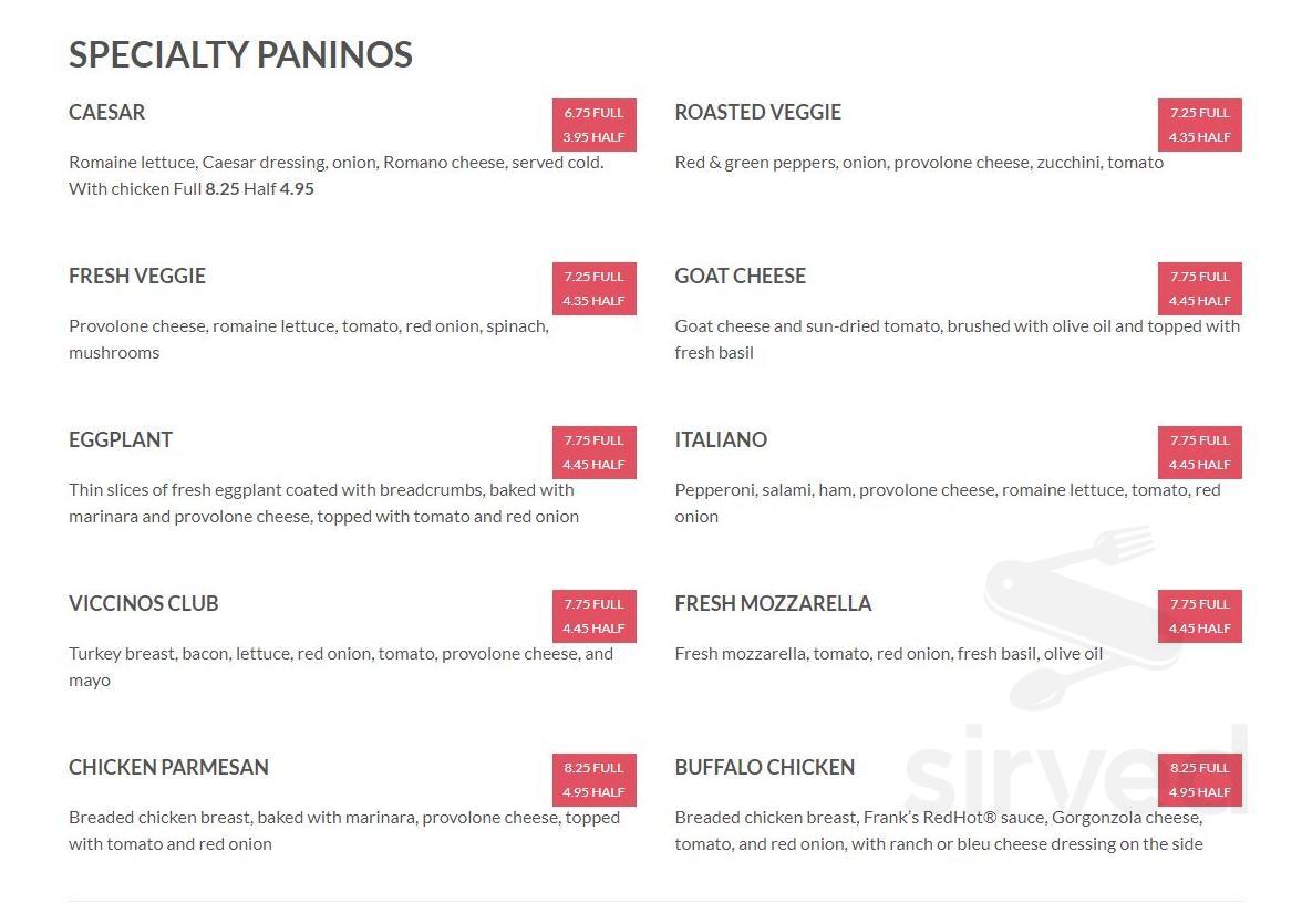 Viccino's Pizza Company menus in Glenview, Illinois, United States