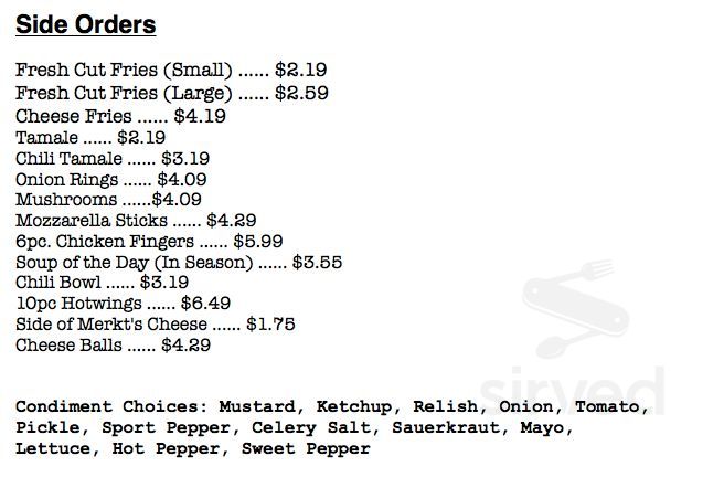 Wiener Take All menus in Buffalo Grove, Illinois, United States